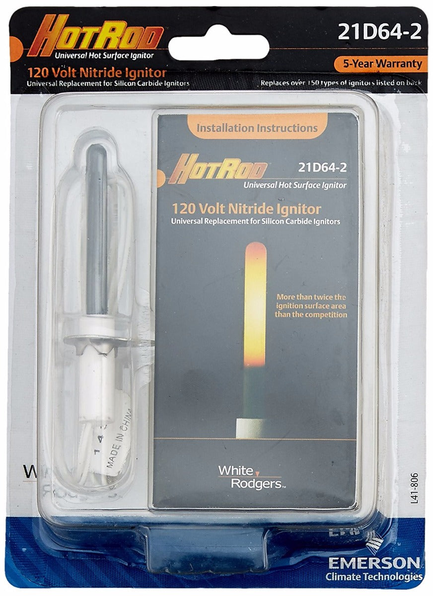 White Rodgers (Emerson) 21D64-2 Universal Hot Surface Ignitor (Ships S ...