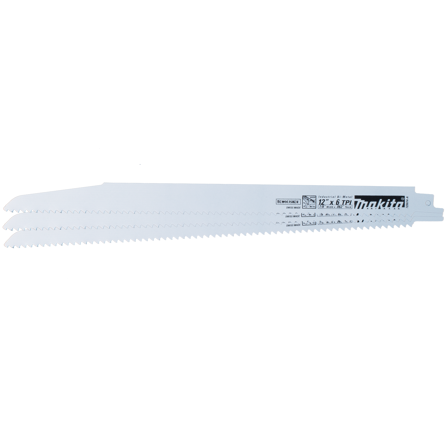 Makita 723074-A-3 12" Demolition Recipro Saw Blade, 6TPI, 3/pk – KPaul ...