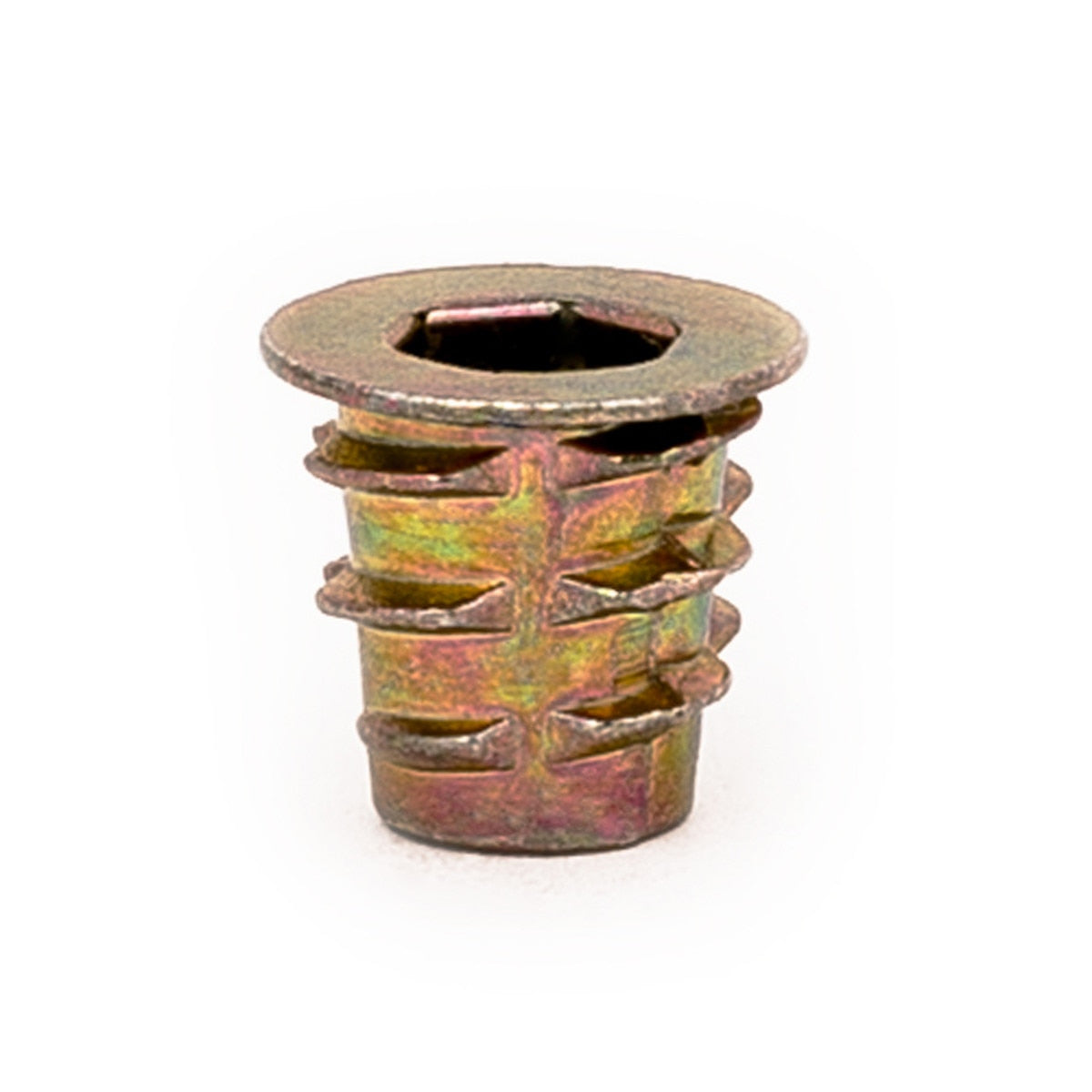 E-Z Hex™ Threaded Insert for Soft Wood - Flanged - 10-24 x 10mm (Pack ...